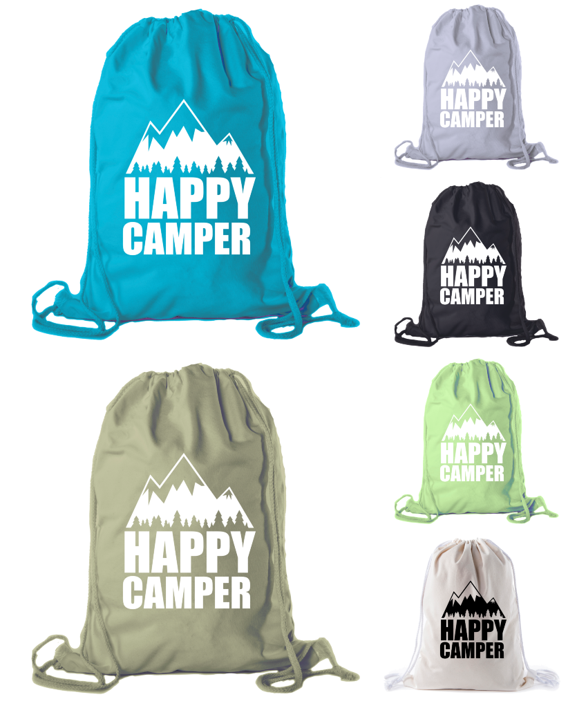 Camping Cotton Drawstring Backpack for Birthday parties and Summer Camp ...