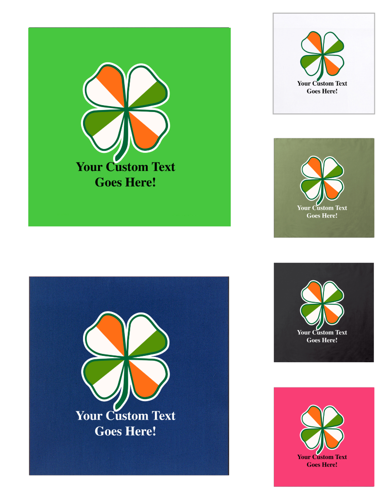 Custom St Patrick's Day Flags Shamrock Banners, Personalized 4 Leaf ...