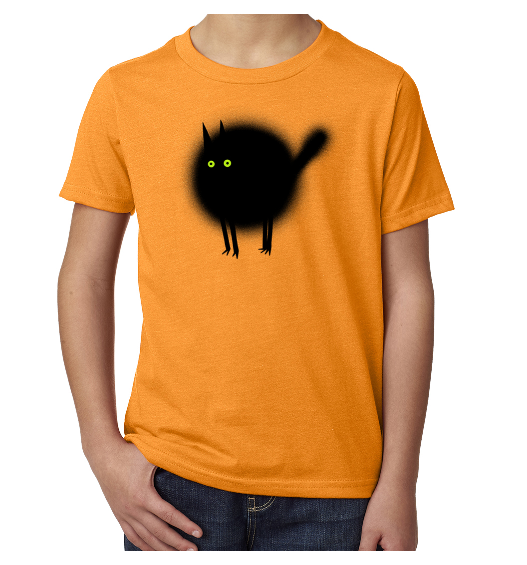 Cute Poofy Black Cat T-Shirts, Funny Graphic Tees, Halloween Kid's T ...