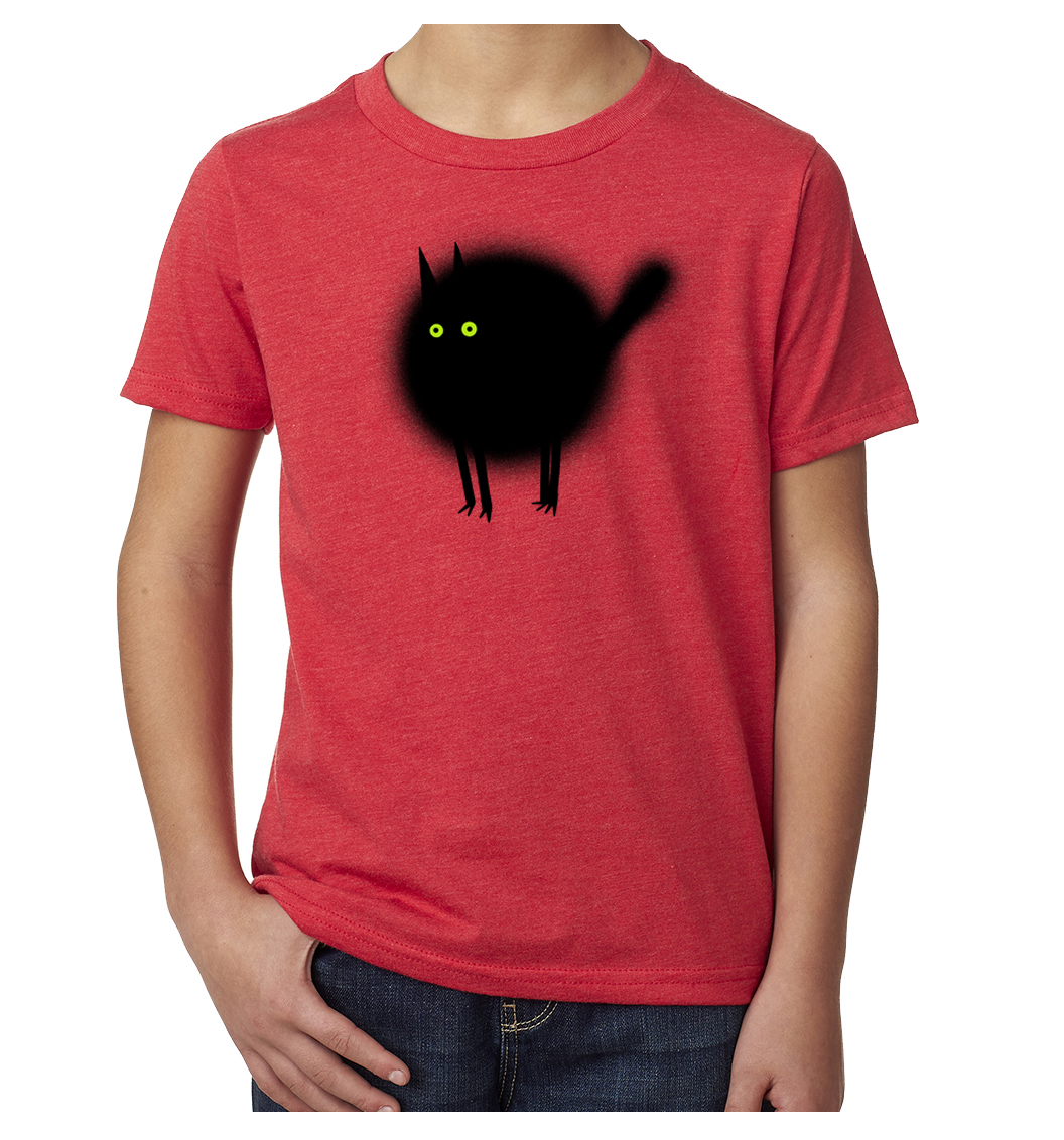 Cute Poofy Black Cat T-Shirts, Funny Graphic Tees, Halloween Kid's T ...